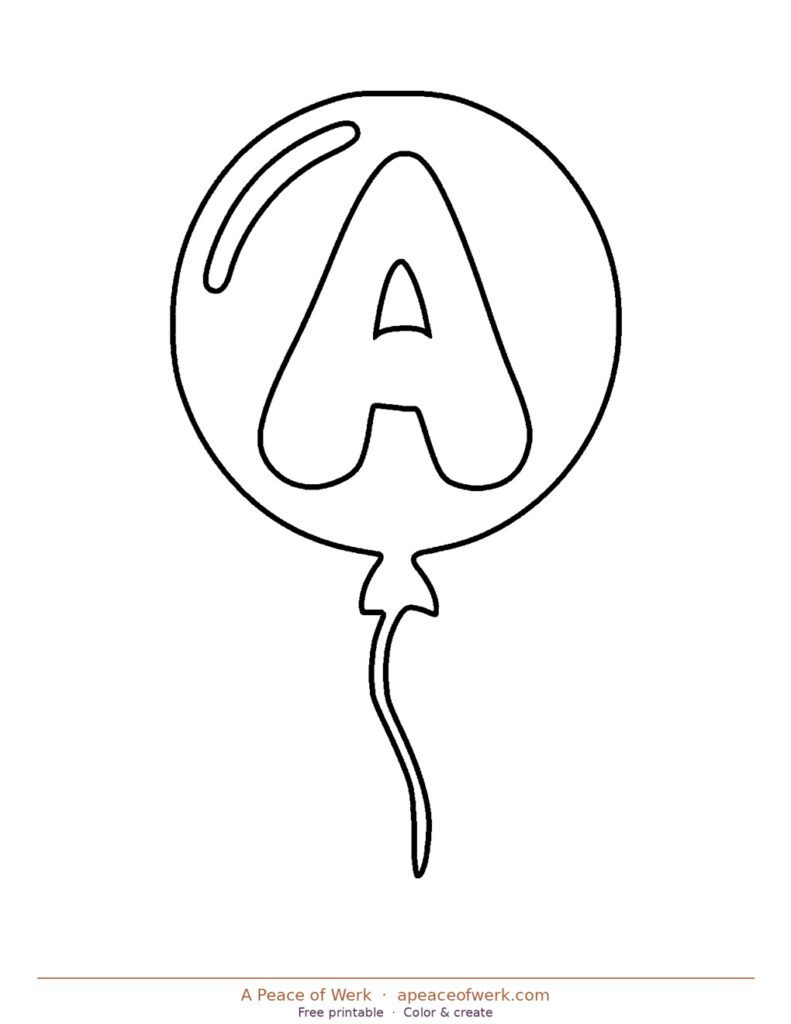 Free Printable Balloon Bubble Letters A-Z A Peace of Werk By Eliza Todd ...