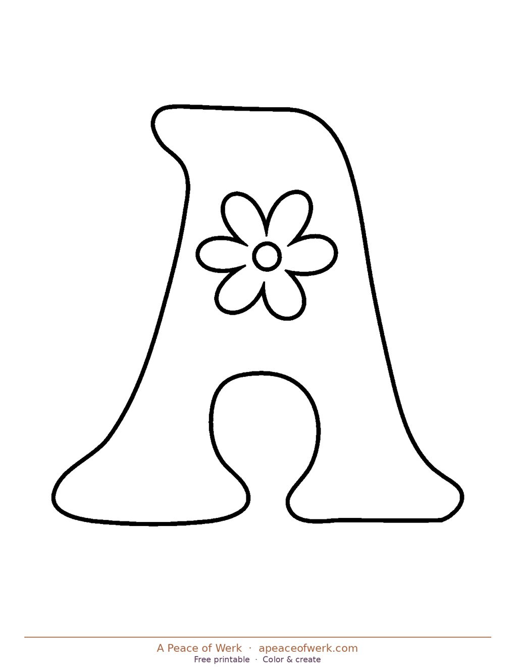 Free Printable Funky Flower Bubble Letters A-Z A Peace of Werk By Eliza ...
